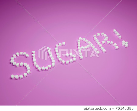 Word SUGAR of sugar cubes on pink background,... - Stock Illustration ...
