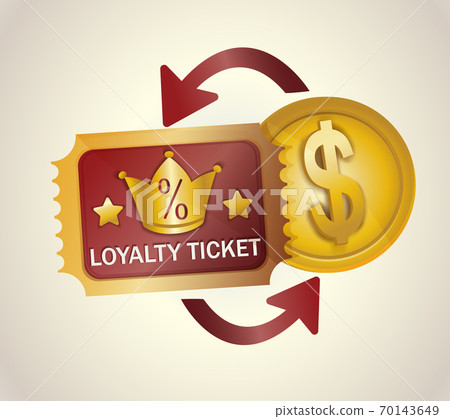 Loyalty program ticket vector icon. Discount or... - Stock Illustration ...