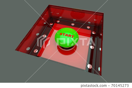 Start button in box - Stock Illustration [70145273] - PIXTA
