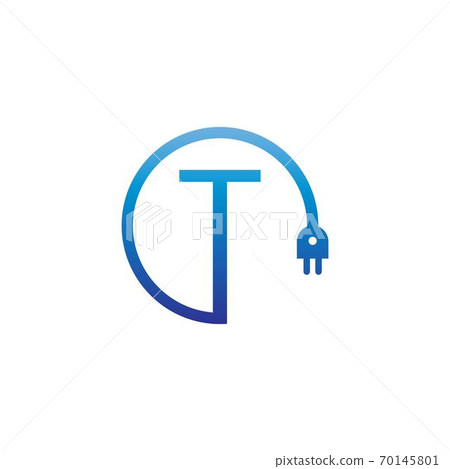 Power cable forming letter T logo - Stock Illustration [70145801] - PIXTA