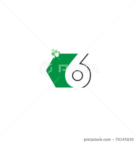 Number 6 on hexagon icon design - Stock Illustration [70145830] - PIXTA