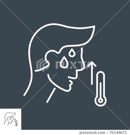 High body temperature vector thin line icon - Stock Illustration ...