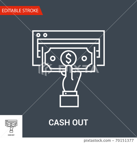 Cash Out Icon. Thin Line Vector Illustration - Stock Illustration ...