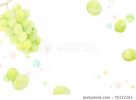 Peach and muscat watercolor background material - Stock Illustration ...