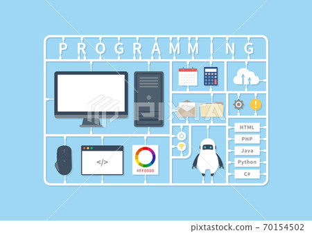 Programming / coding illustration material - Stock Illustration ...