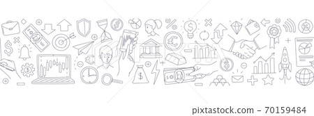 Trading exchange seamless border pattern... - Stock Illustration ...