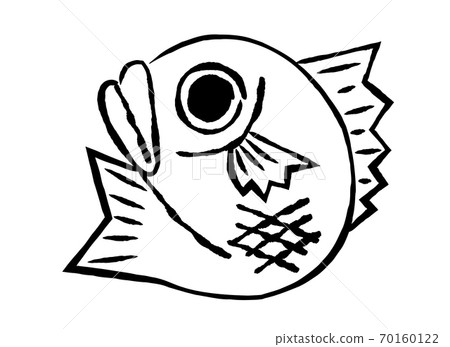 Sea bream simple line art - Stock Illustration [70160122] - PIXTA