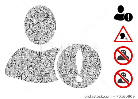 Line User Problem Icon Vector Collage - Stock Illustration [70160909 ...