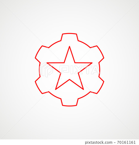 Linear icon of communism. Red star with gear.... - Stock Illustration ...