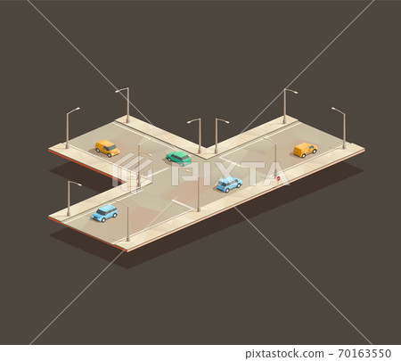 Three-way intersection - Stock Illustration [70163550] - PIXTA