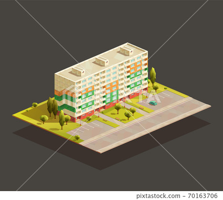 Soviet Block of Flats isometric illustration - Stock Illustration ...