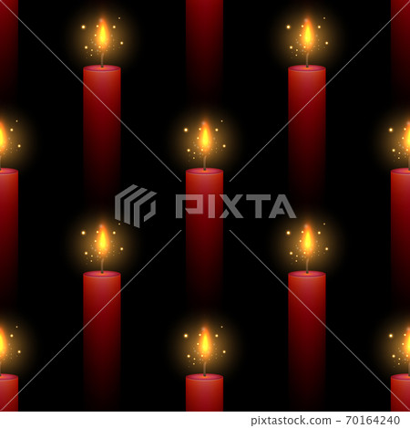 Seamless pattern with red burning candles on a... - Stock Illustration ...