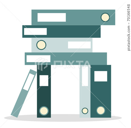 Pile of Books and Files with Documents Vector - Stock Illustration ...