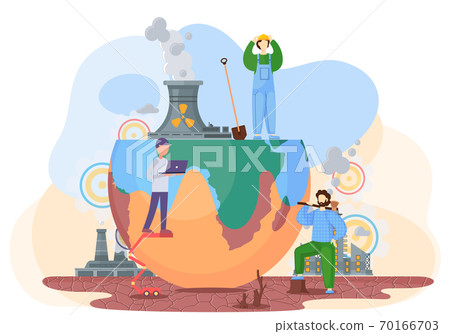 Harmful effects of human activity on the planet... - Stock Illustration ...