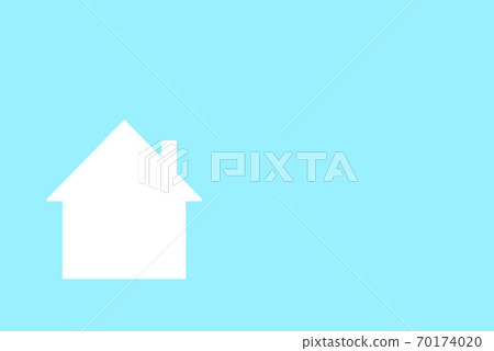 Illustration of a simple house. Light blue... - Stock Illustration ...