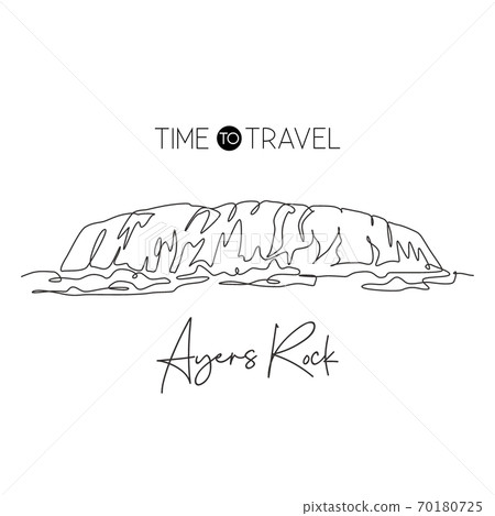 Single continuous line drawing Ayers Rock... - Stock Illustration ...