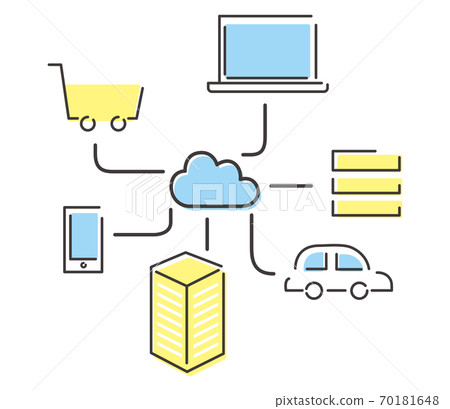 Everyday life items cloud-based by IoT - Stock Illustration [70181648 ...