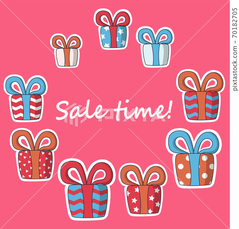 Frame with presents for ads and sales... - Stock Illustration [70182705 ...