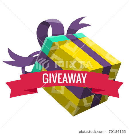 Giveaway winner present. Gift poster for social... - Stock Illustration ...