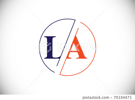 Initial Monogram Letter L A Logo Design Vector... - Stock Illustration ...