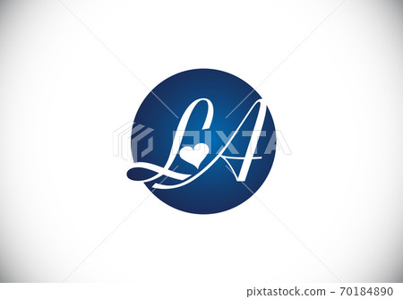 Initial Monogram Letter L A Logo Design Vector... - Stock Illustration ...