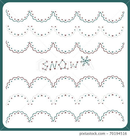 Snow fluffy line set-Christmas - Stock Illustration [70194516] - PIXTA