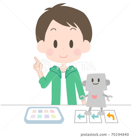 Boy doing robot programming - Stock Illustration [70194840] - PIXTA