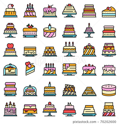 Cake icons set vector flat - Stock Illustration [70202600] - PIXTA