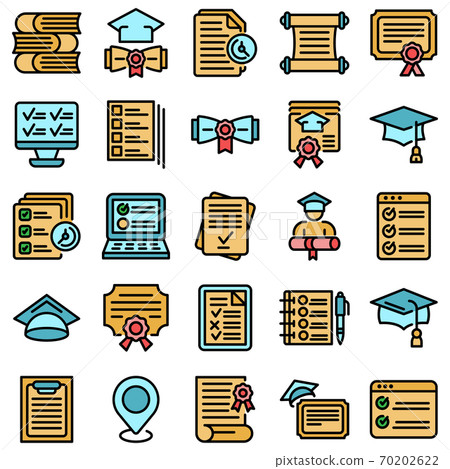 Final exam icons set vector flat - Stock Illustration [70202622] - PIXTA