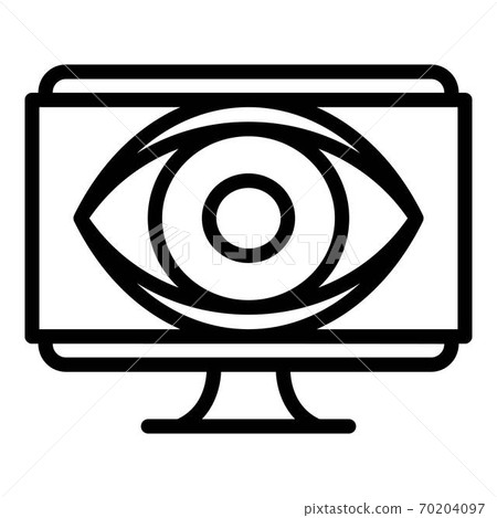 Big eye monitor icon, outline style - Stock Illustration [70204097] - PIXTA