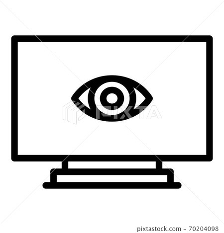 Eye on monitor icon, outline style - Stock Illustration [70204098] - PIXTA