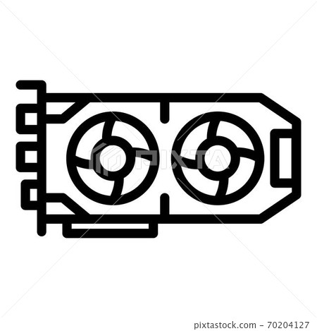 Component gpu card icon, outline style - Stock Illustration [70204127 ...
