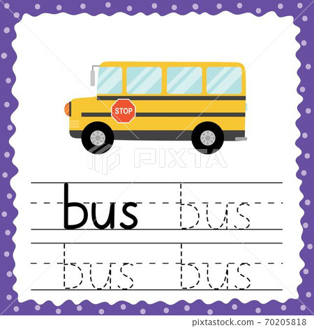 Trace word - Bus flash card for toddlers.... - Stock Illustration ...