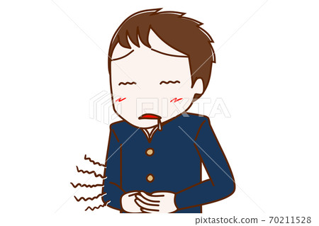 A male student who is hungry and weak - Stock Illustration [70211528 ...