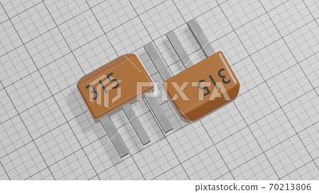Electronic transistors of orange color 3d... - Stock Illustration ...