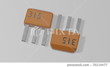 Electronic transistors of orange color 3d... - Stock Illustration ...
