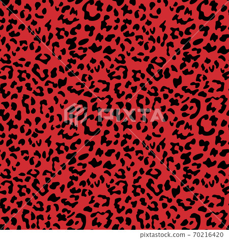 Red leopard print background. Animal seamless... - Stock Illustration ...