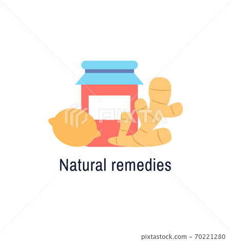 Natural medicine logo design isolated flat... - Stock Illustration ...