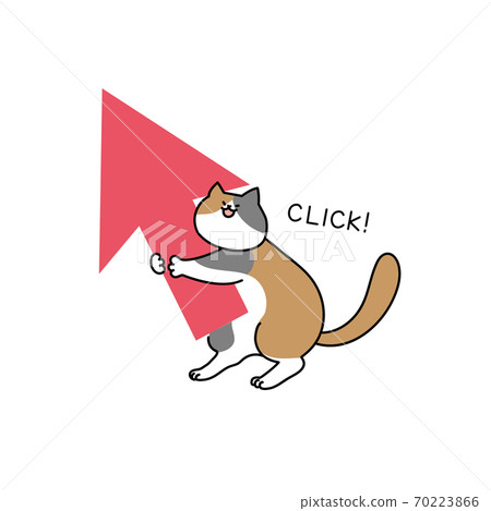 Cat with mouse cursor - Stock Illustration [70223866] - PIXTA