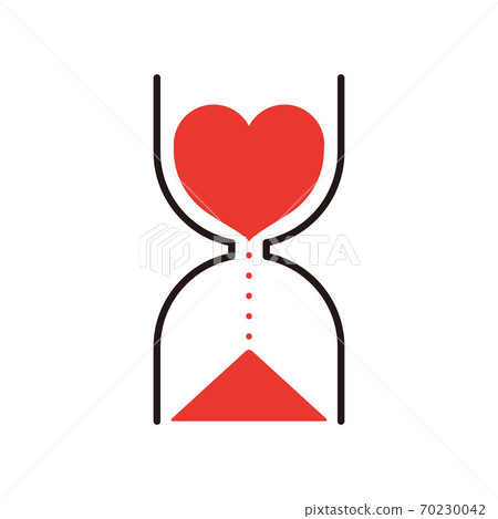 Heart-shaped hourglass icon - Stock Illustration [70230042] - PIXTA