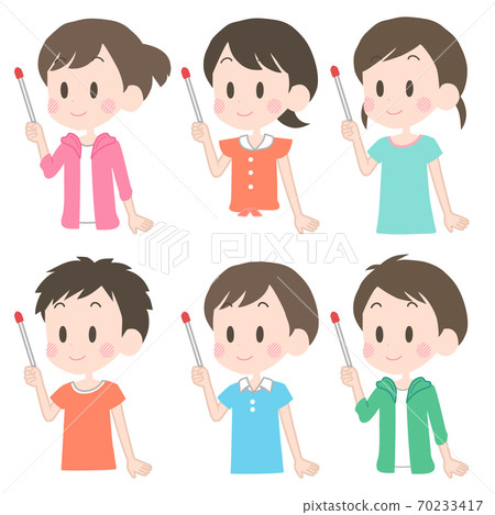 Children with pointers - Stock Illustration [70233417] - PIXTA