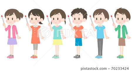Children with pointers - Stock Illustration [70233424] - PIXTA
