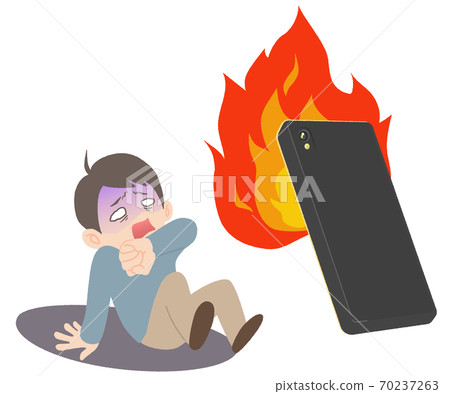 A man scared of fire-image illustration - Stock Illustration [70237263 ...