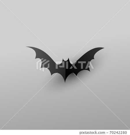 Halloween hand drawing black bat with shadow... - Stock Illustration ...