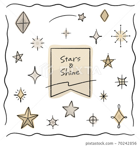 Handwritten stars and glitter material of light... - Stock Illustration ...