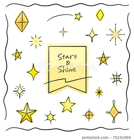 Handwritten stars and glitter material of light... - Stock Illustration ...