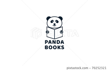 illustration cute cartoon panda head with book...-插圖素材 [70252321] - PIXTA圖庫