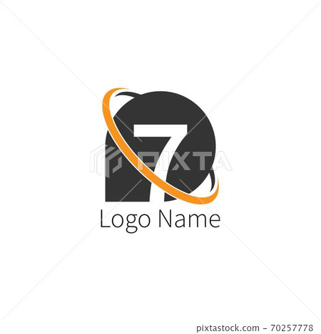 Number 7 circle icon Logo, design number + icon... - Stock Illustration ...