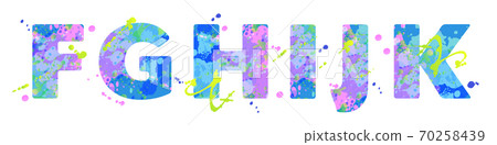 Letters FGHIJK with effect of liquid spots of... - Stock Illustration ...