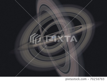 Planet Earth with rings in outer space - Stock Illustration [70258783 ...